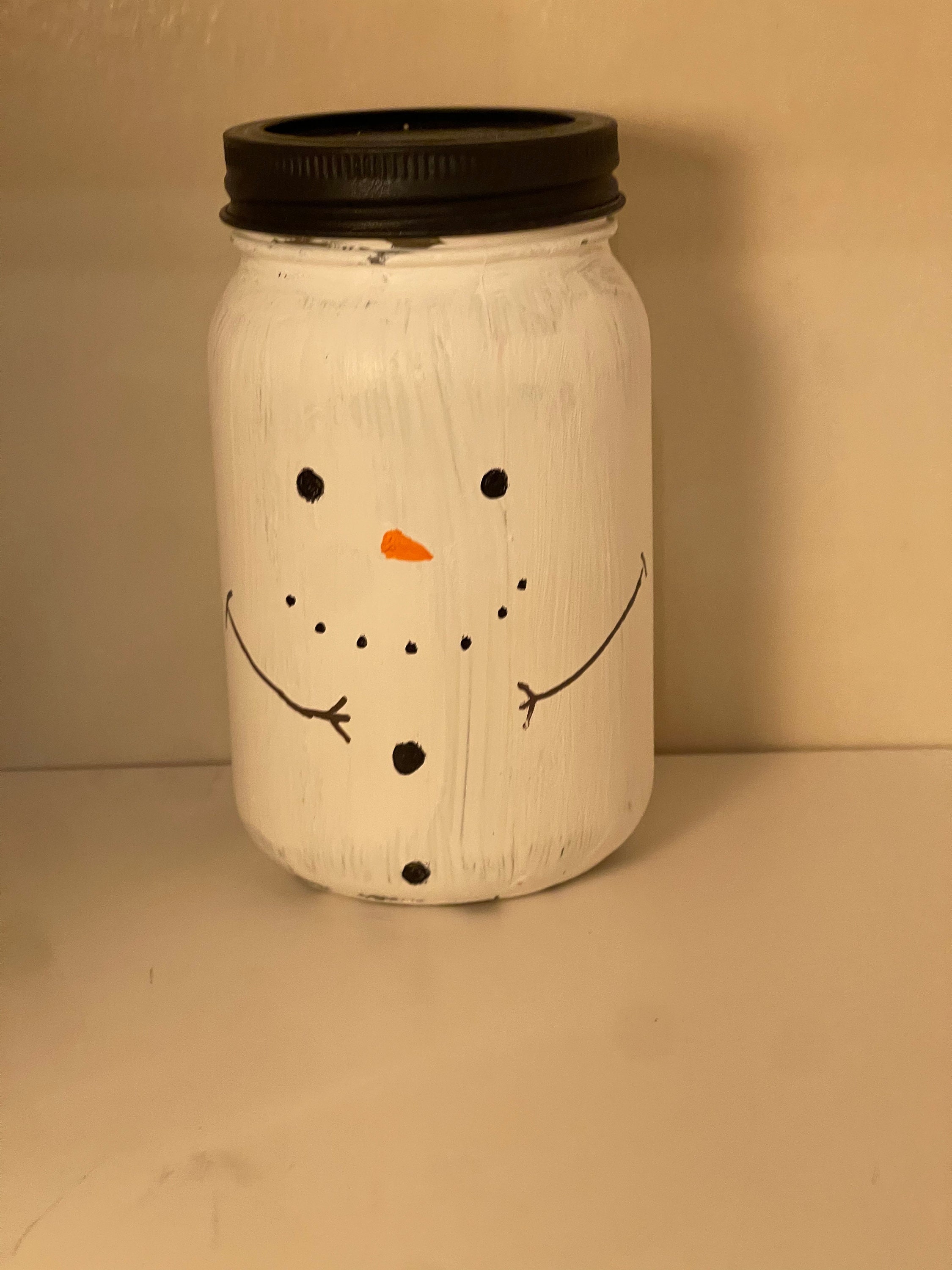 Snow Man Jar - Etsy