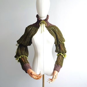 Ekho Sleeves Crochet PATTERN | Whimsical Leaf Lace Bolero Shrug With ...