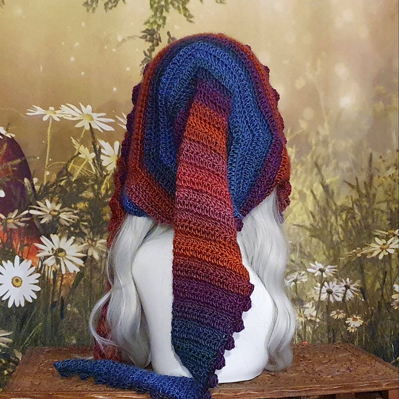 The Elven Dragon Rider Scale Crochet Hood Whimsical Cottagecore ...