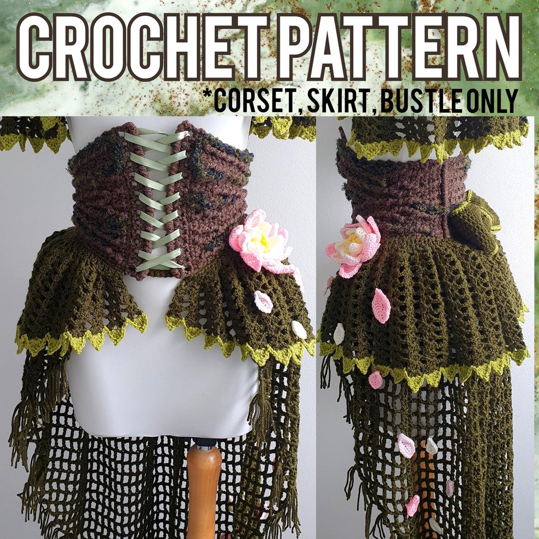 Ekho Set - Corset Belt, Skirt, Bustle Crochet PATTERN | Whimsical ...