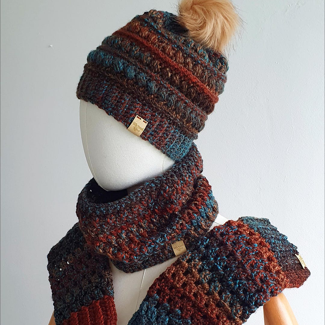 The Goblincore Forager Set - Crochet Beanie, Cowl and Leg Warmers in ...