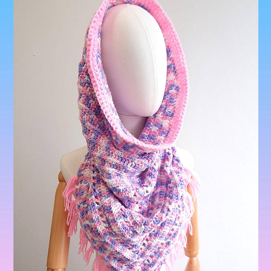 The Fringe-lined Elven Explorer Oversized Hooded Cowl Crocheted in ...