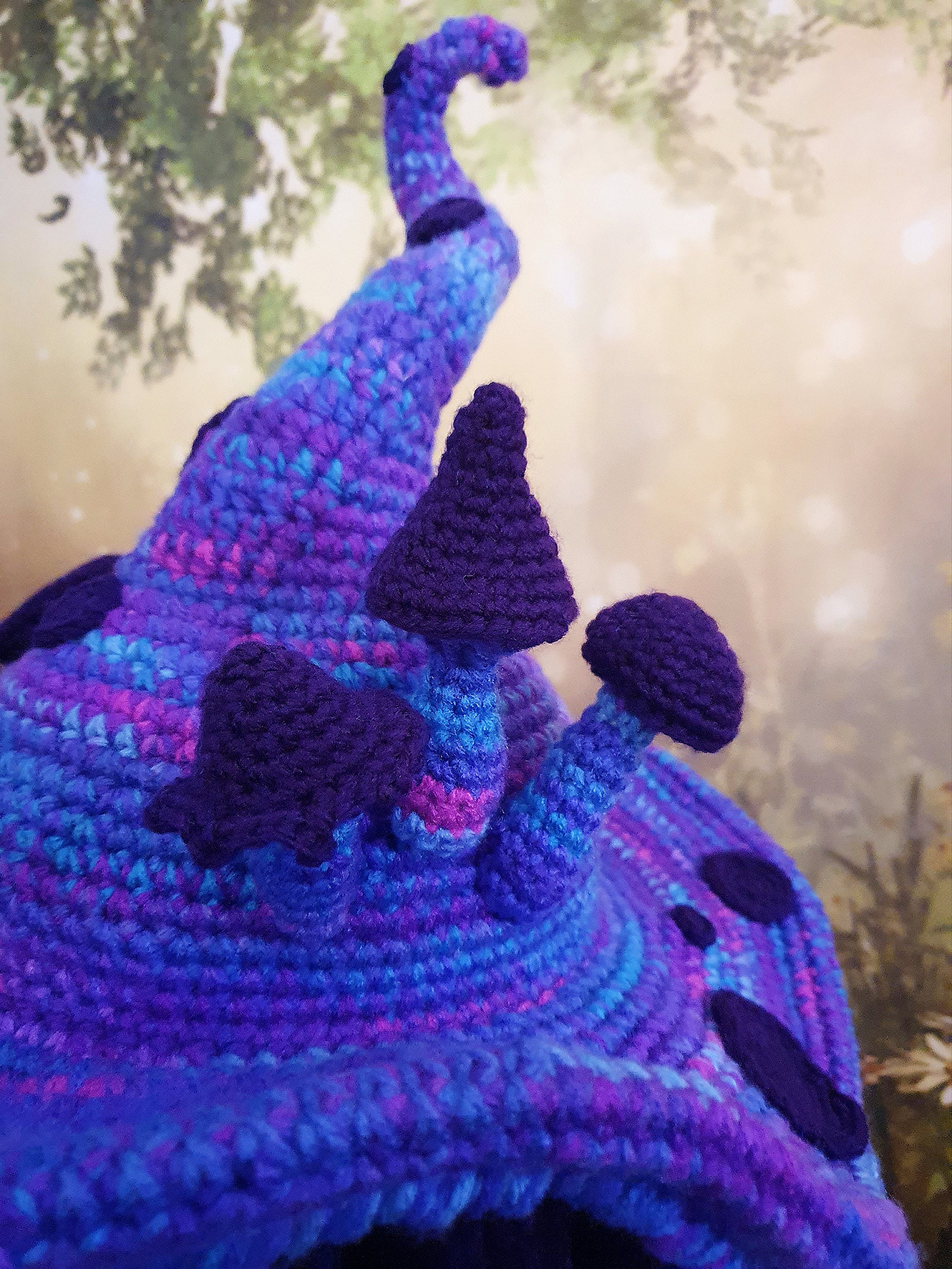 The Twisted Mushroom Crochet Hat in Purple & Blue Mushroomcore ...