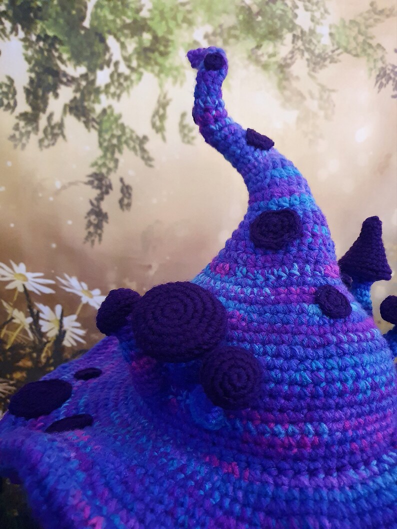 The Twisted Mushroom Crochet Hat in Purple & Blue Mushroomcore ...