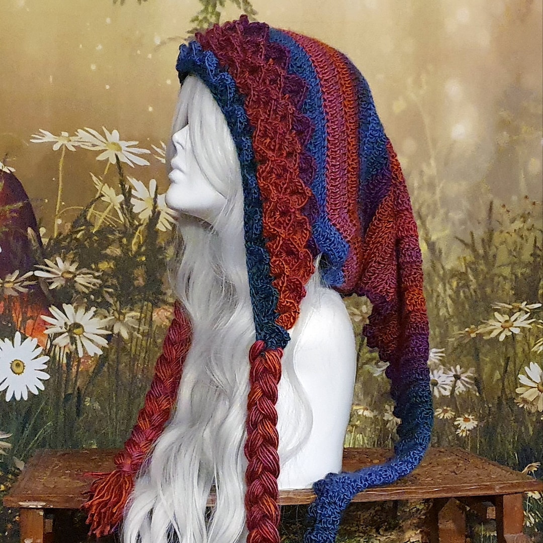 The Elven Dragon Rider Scale Crochet Hood Whimsical Cottagecore ...