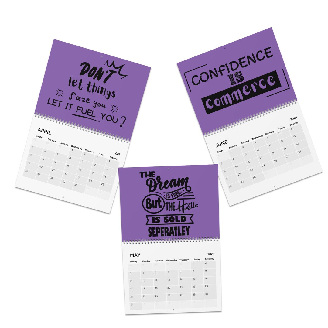 Motivational Lavender Wall Calendar, Uplifting Quotes, 2026 - Etsy