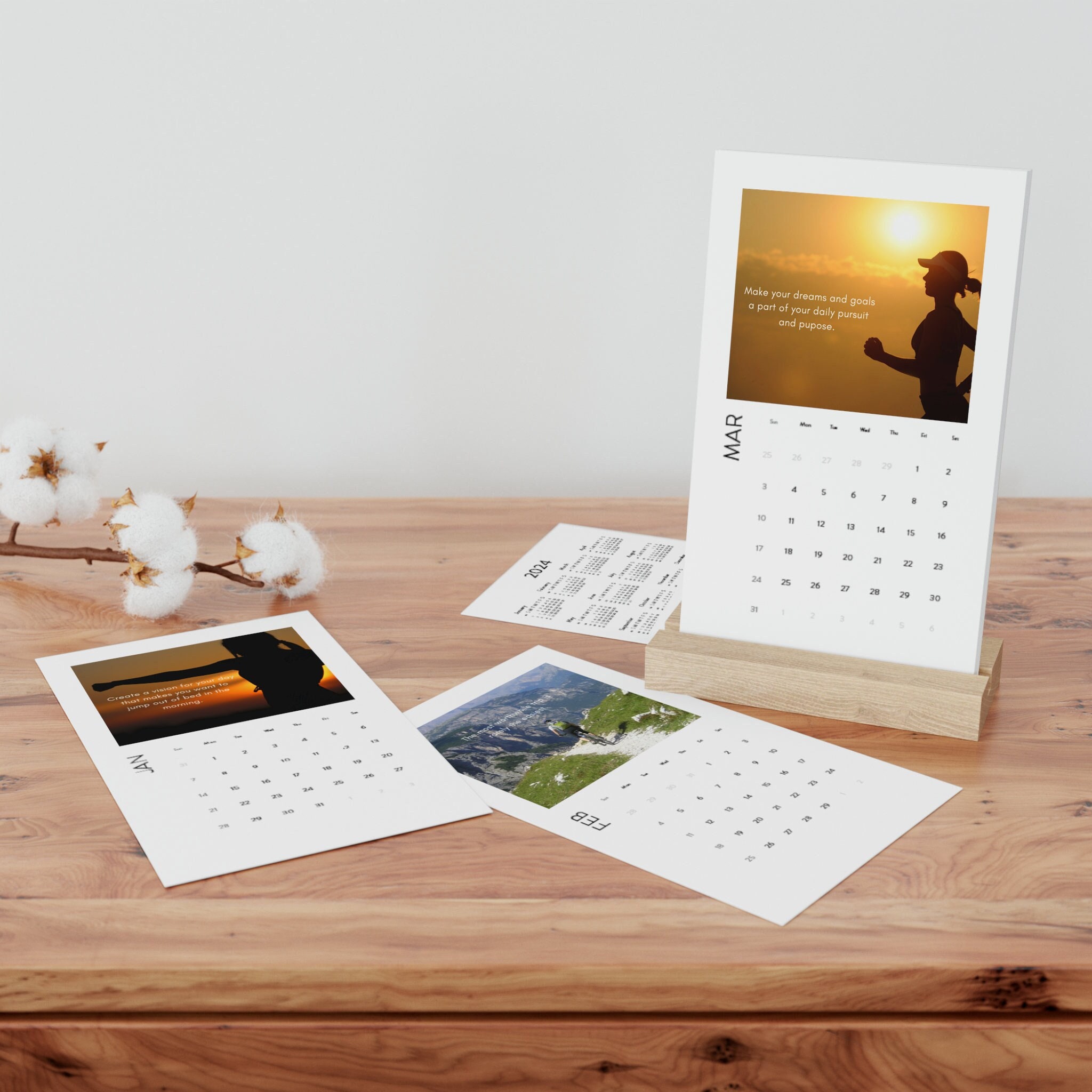 2024 Desk Calendar 2024 Motivational Calendar Vertical Desk sold by ...