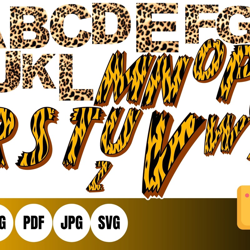 Tiger Font Svg - Etsy