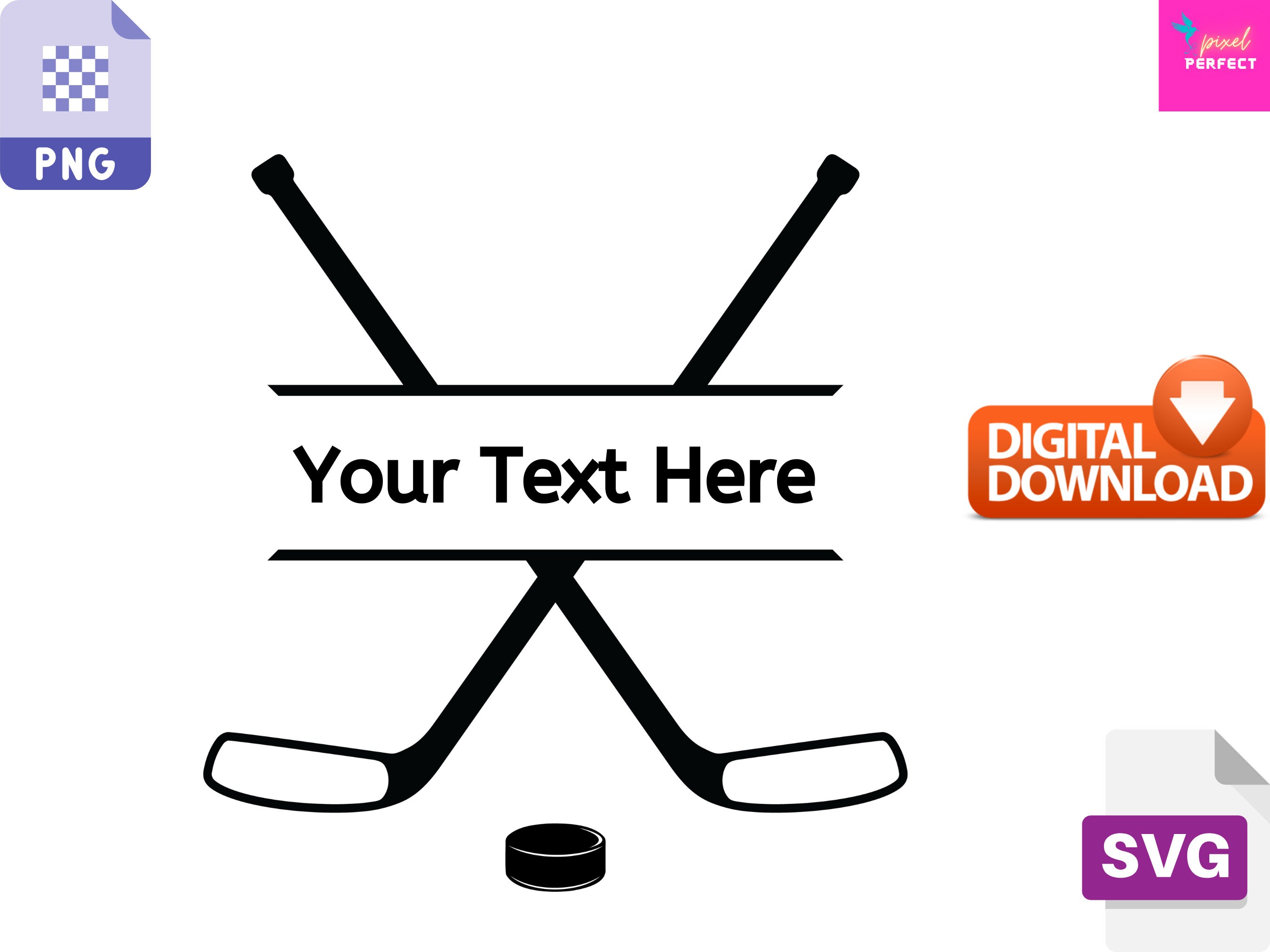 Hockey Split Monogram Svg, Hockey Split Name Frame Svg. Vector Cut File ...