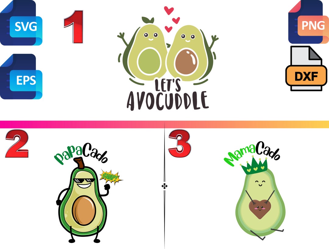 Avocuddle SVG Avocado Couple Mamacado Papacado Cut File Clipart SVG ...