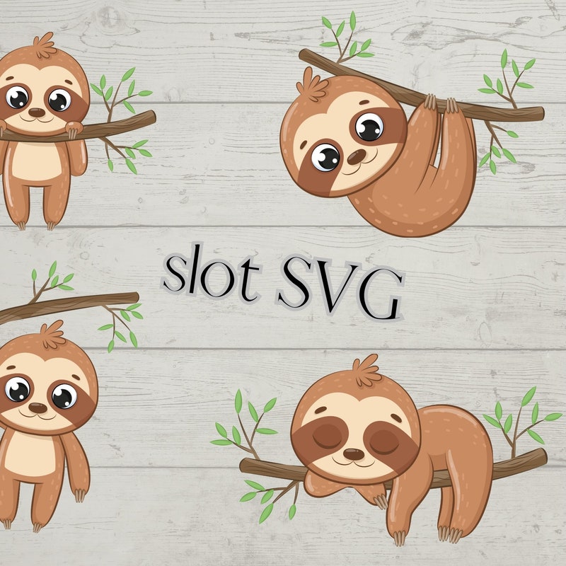 Cute Sloth Svg - Etsy