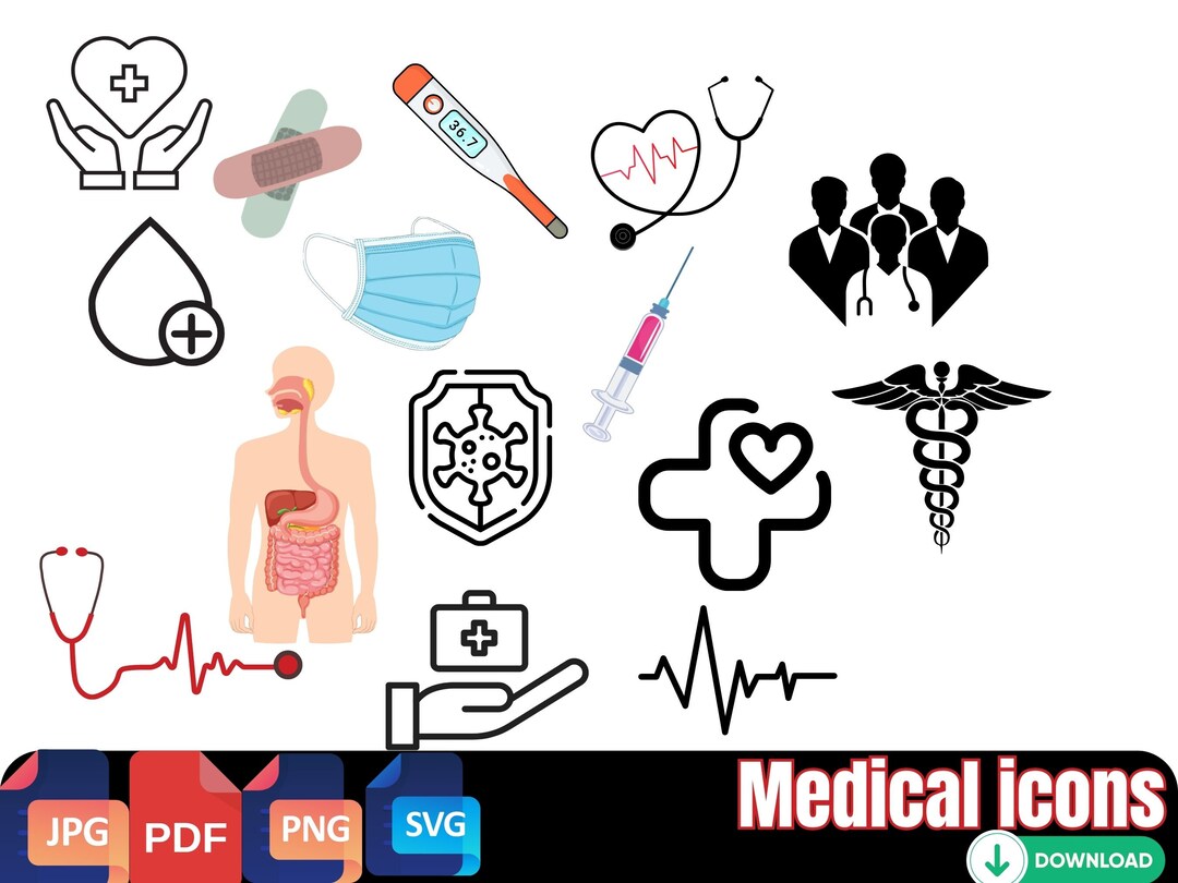 Medical Icons Svg, Bundle Design Svg, Cut Files Svg, Files for Cricut ...