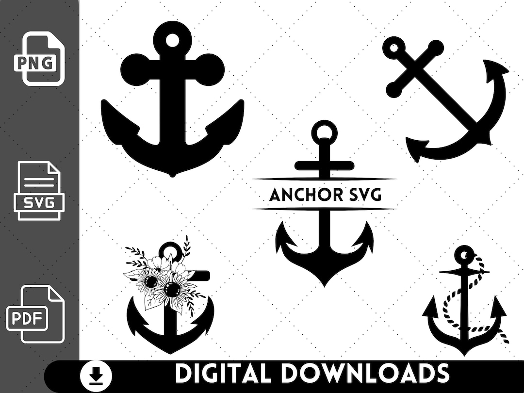 Anchor SVG, Anchor Clipart, Anchor Cut Files, Anchor Split Name, Split ...