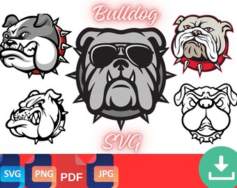 Bulldog Mascot SVG Png Eps Jpg Dxf Bulldog Svg / Bulldog Clip Art / Bulldog Head / Bulldog Mom ...
