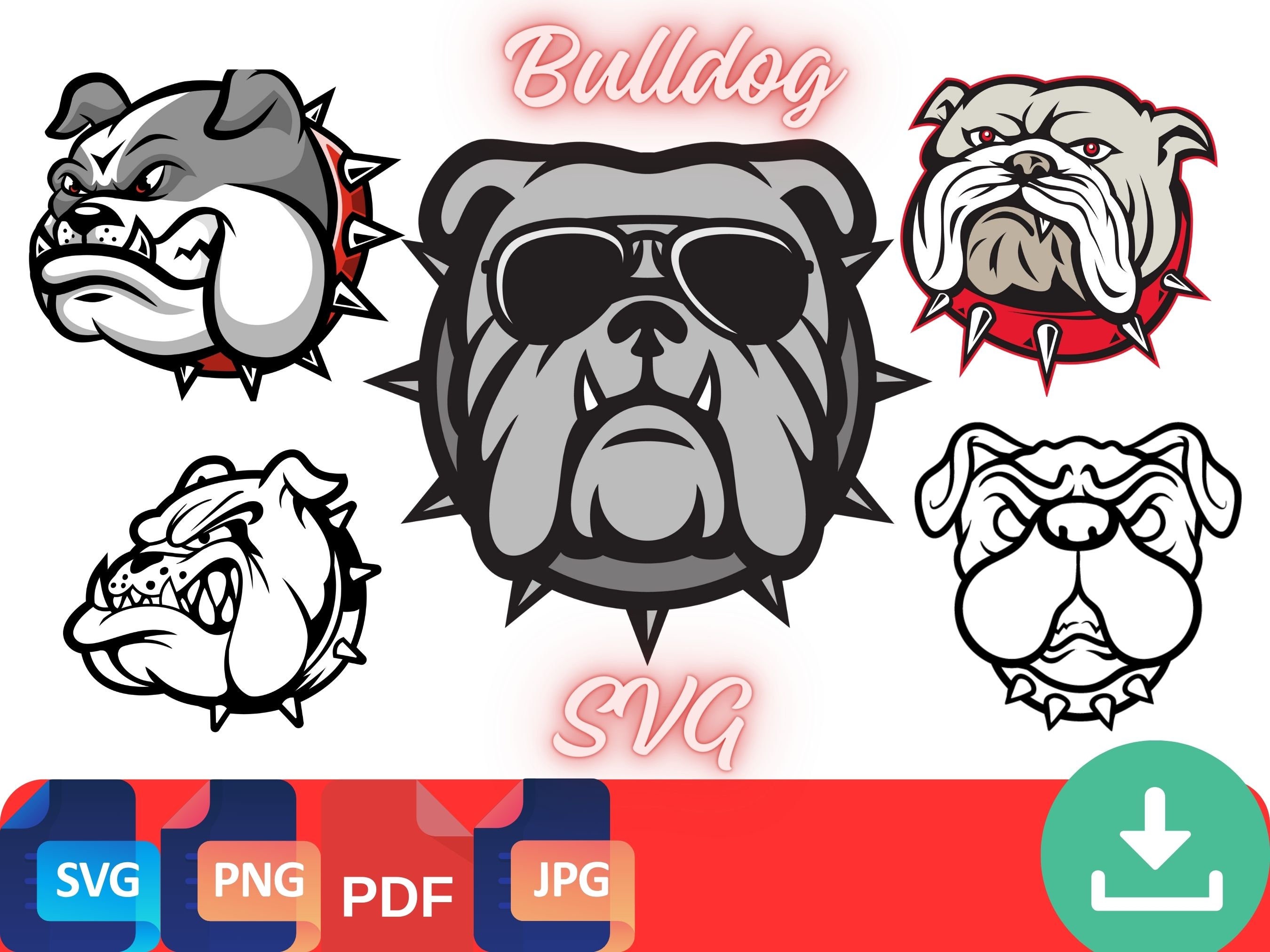 Bulldog Mascot SVG Png Eps Dxf Bulldog Svg Bulldog Clip Art Bulldog ...