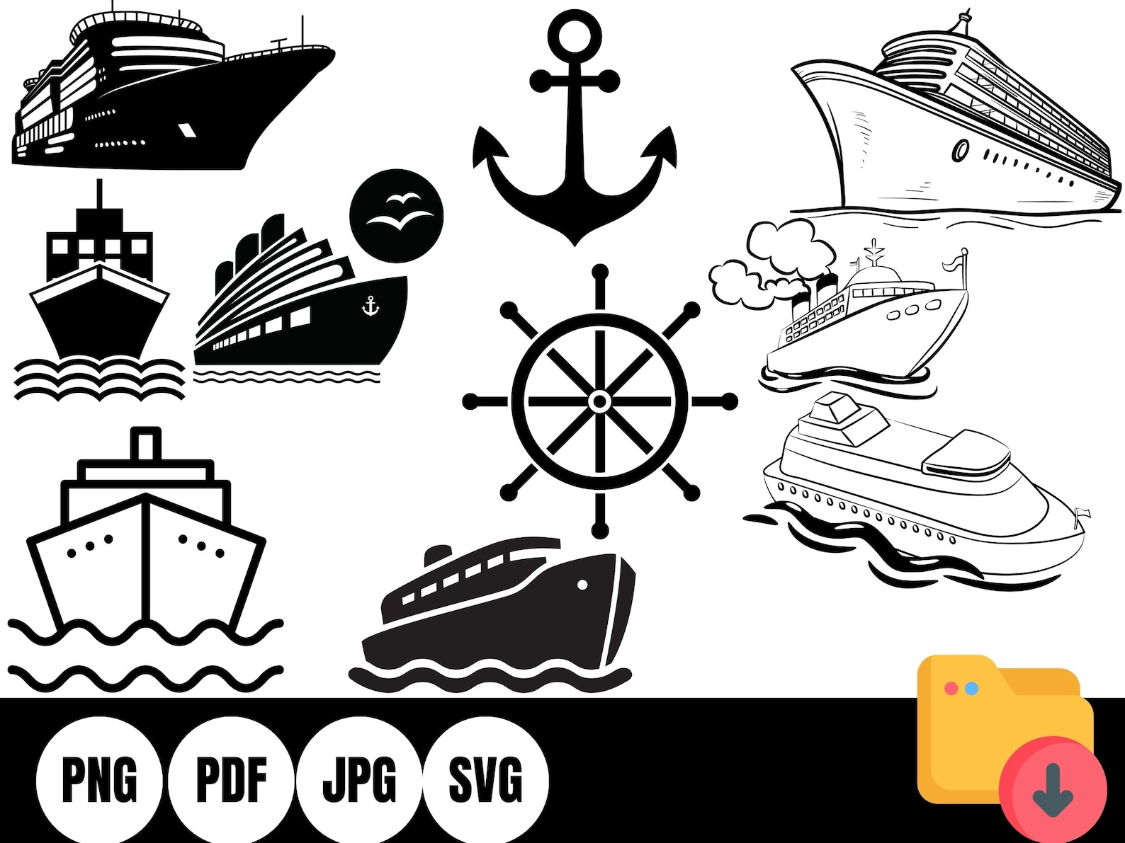 Kreuzfahrtschiff-Svg-Bundle, Kreuzfahrtschiff-Svg, Kreuzfahrtschiff ...