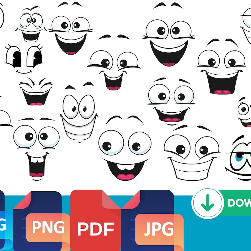 Cartoon Faces Svg - Etsy