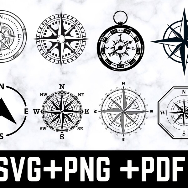 Compass Svg - Etsy