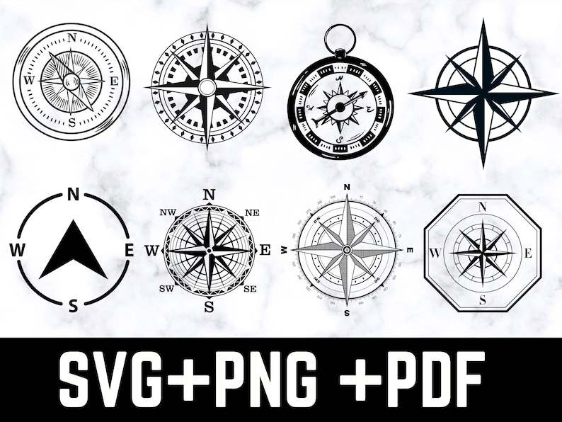 Compass Collection Set , Compass SVG, Nautical Compass SVG, Compass ...