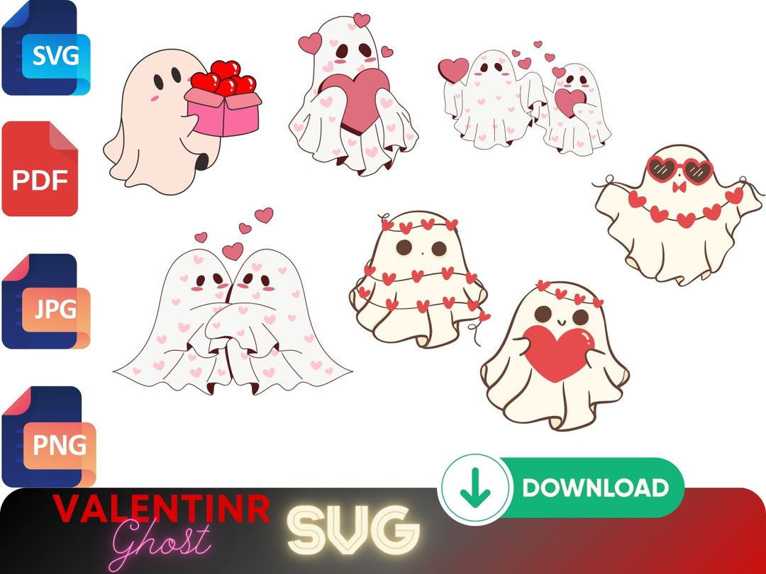 Valentines Ghost SVG, Be My Boo SVG, Valentines Ghost PNG, Valentines ...