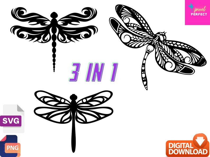 Dragonfly Mandala SVG, DRAGONFLY Vector, Dragonfly Mandala Zentangle ...