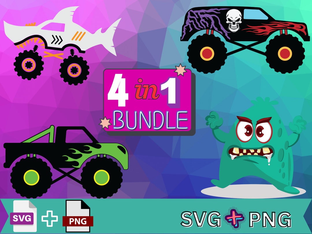 Monster Truck Svg Png, Monster Truck Clipart, Trucks Clip Art, Cut File ...