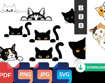 PEEKING CAT SVG, Peeking Cat Clipart, Peeking Cat Svg Files for Cricut ...