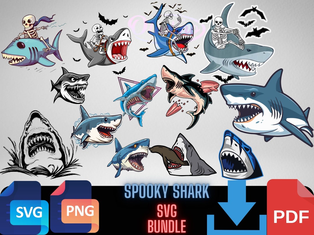 Spooky Shark Svg, Halloween Shark Svg, Kids Halloween Shirt, Trick or ...