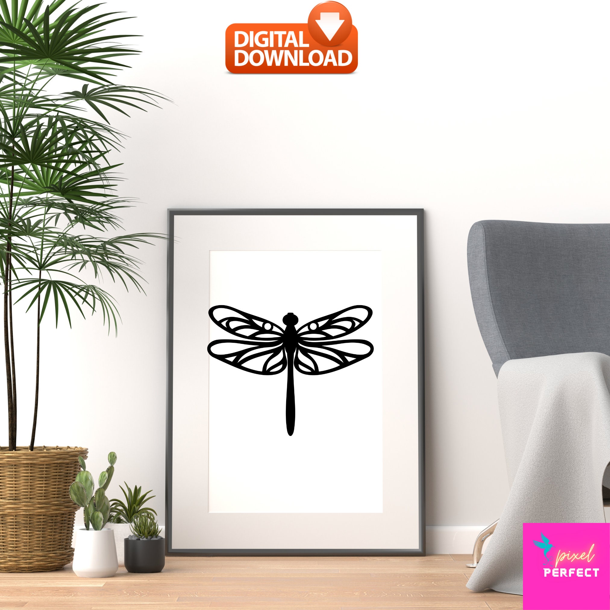 Dragonfly Mandala SVG, DRAGONFLY Vector, Dragonfly Mandala Zentangle ...