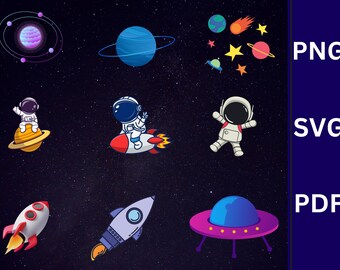 Space Bundle Clipart Planets PNG Set Solar System SVG - Etsy