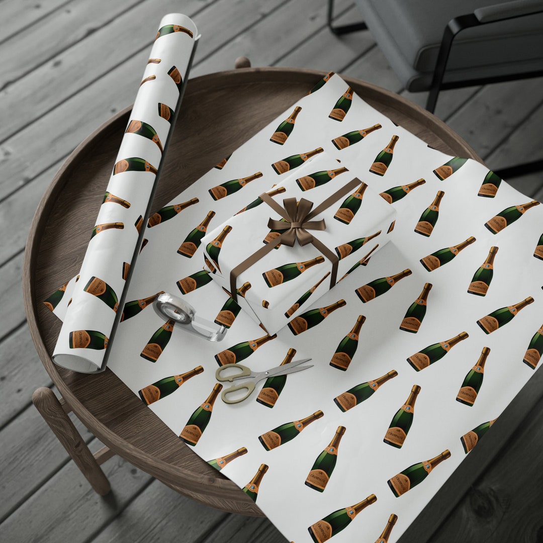 Bubbly Champagne Gift Wrap Paper, Congratulations Champagne Wrapping ...