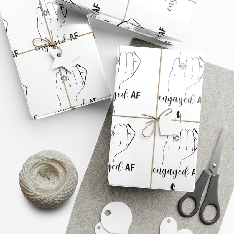 Engage AF Wrapping Paper, Bridal Shower Wrapping Paper, Bride Christmas ...