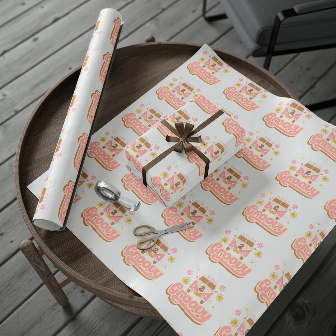 Two Groovy Birthday Wrapping Paper, 2nd Birthday Gift Wrap, Aesthetic ...