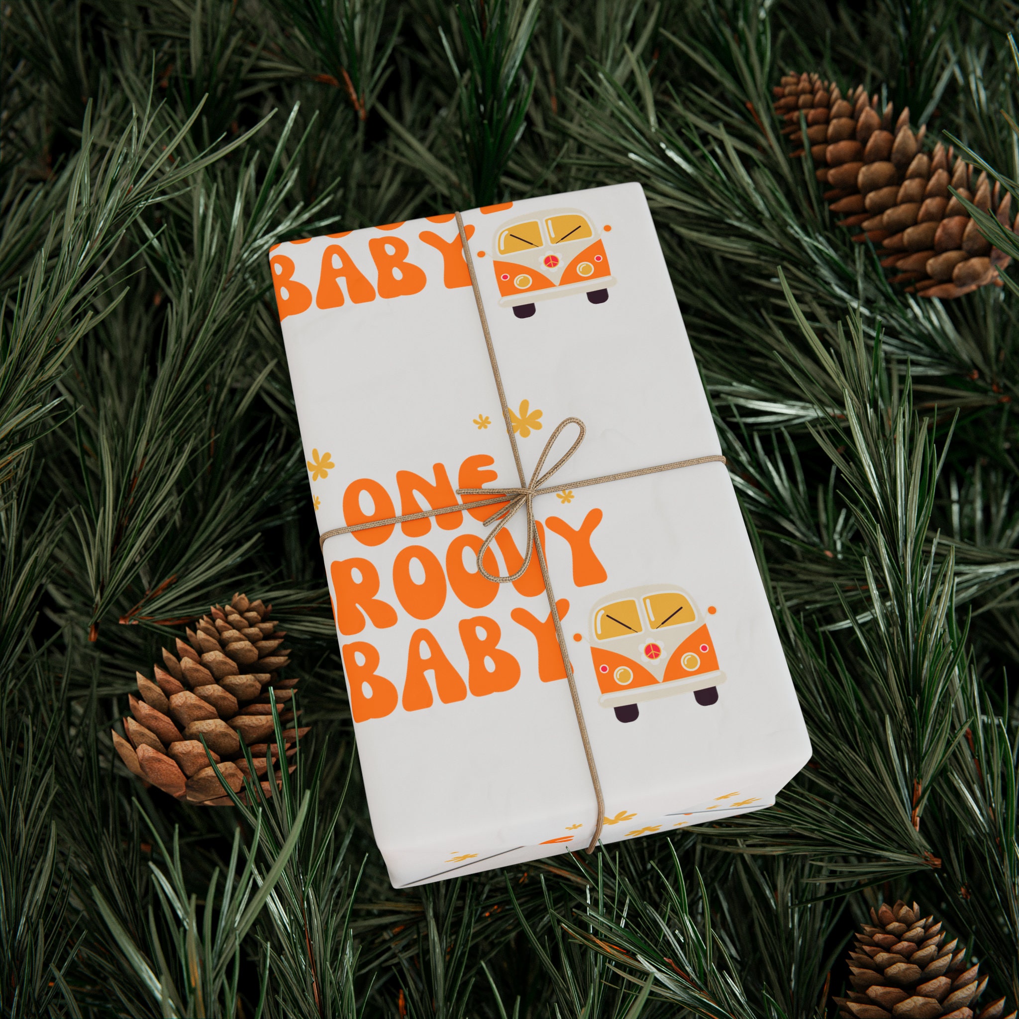 One Groovy Baby Birthday Wrapping Paper, 1st Birthday Gift Wrap ...