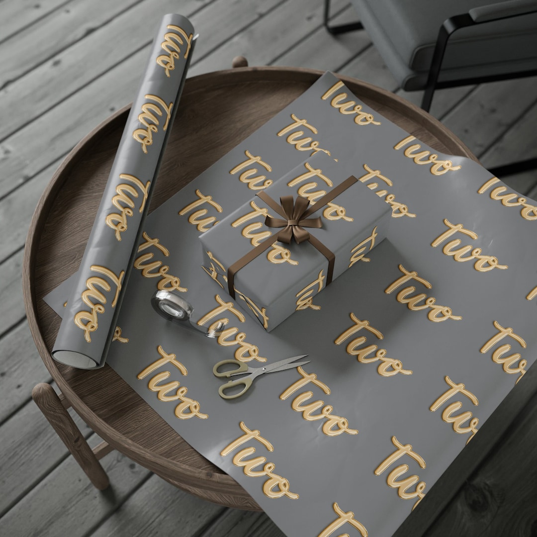 2nd Birthday Wrapping Paper, 2nd Birthday Party Gift Wrap, Aesthetic ...