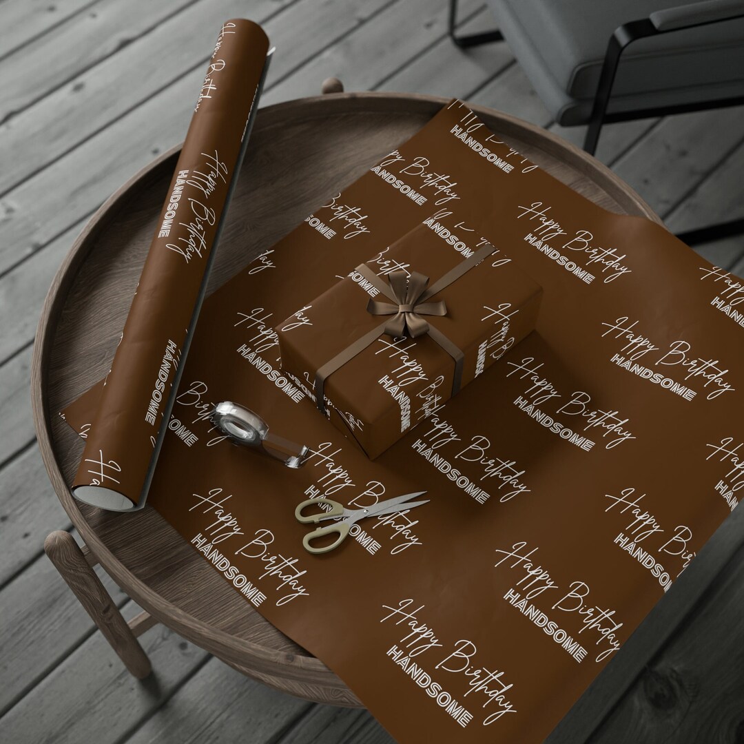 Handsome Birthday Gift Wrapping Paper, Husband Birthday Gift Wrap ...