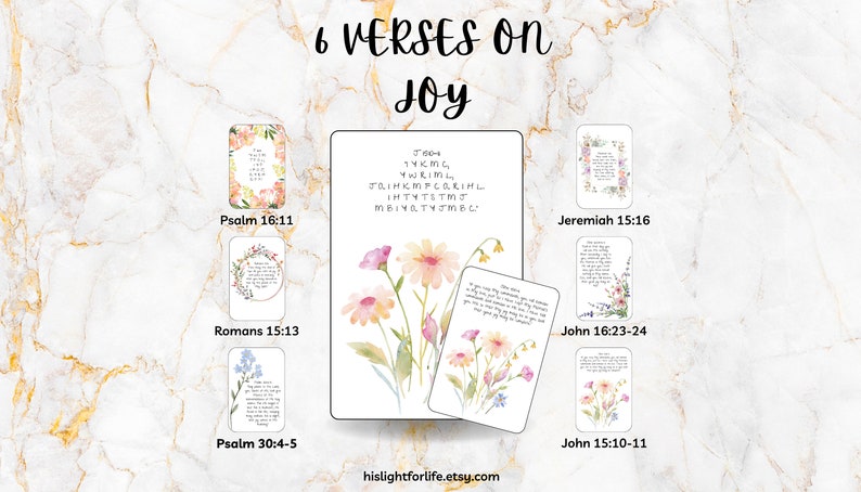 JOY Set 6 Bible Verse Flashcards for Scripture Memory - Etsy