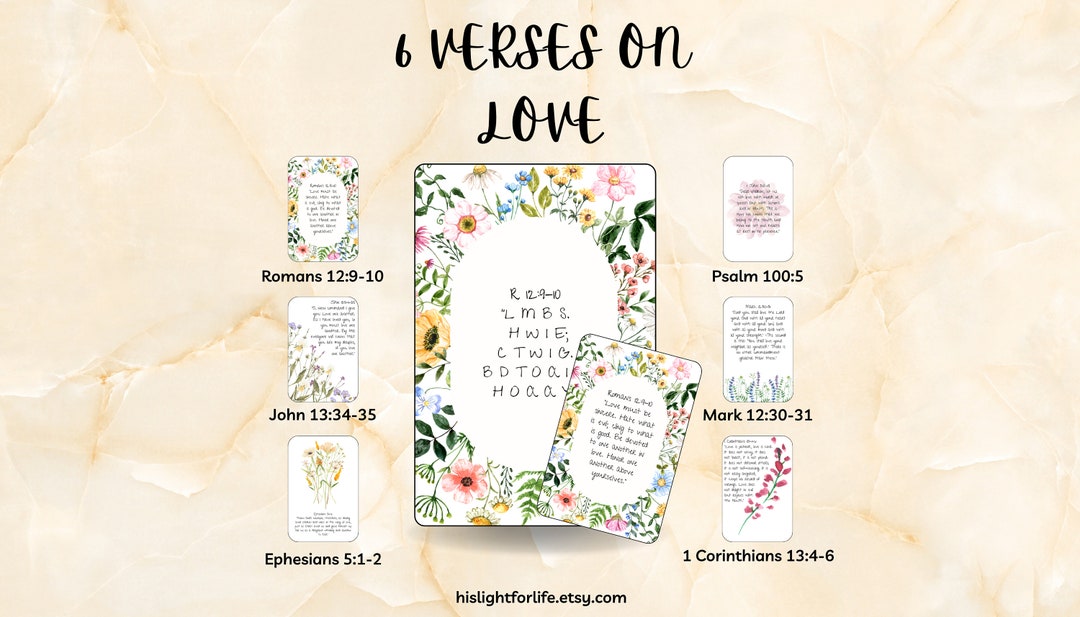 LOVE Set | Refill Only | 6 Bible Verse Flashcards for Scripture Memory ...