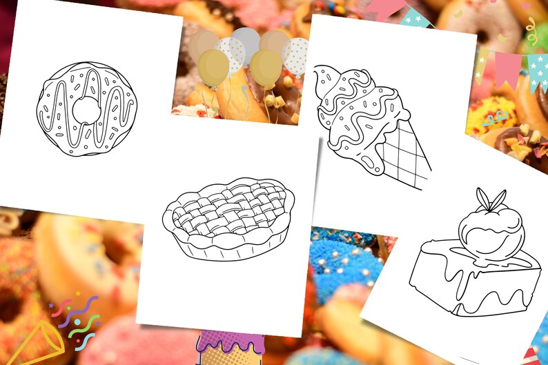 14 Printable Coloring Pages for Kids, Sweets and Treats Coloring Pages ...