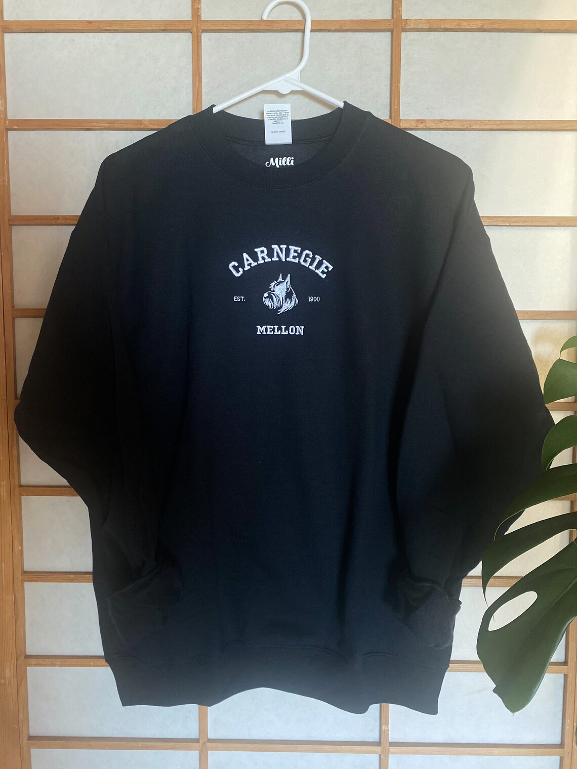Embroidered Carnegie Mellon Sweatshirt Scottish Terrier - Etsy UK