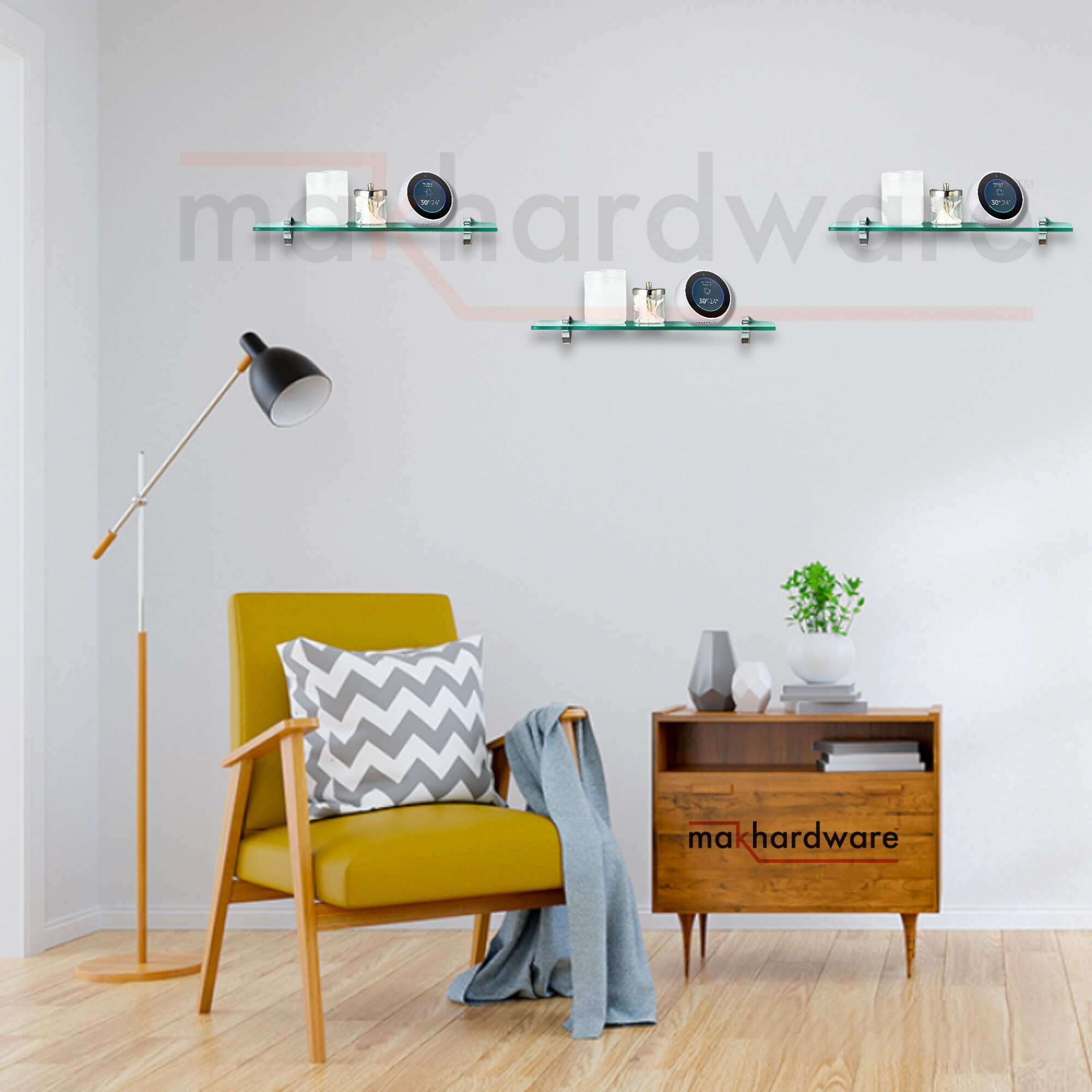 Handmade Stainless Steel F Type Glass Shelf F Bracket Square Adjustable ...