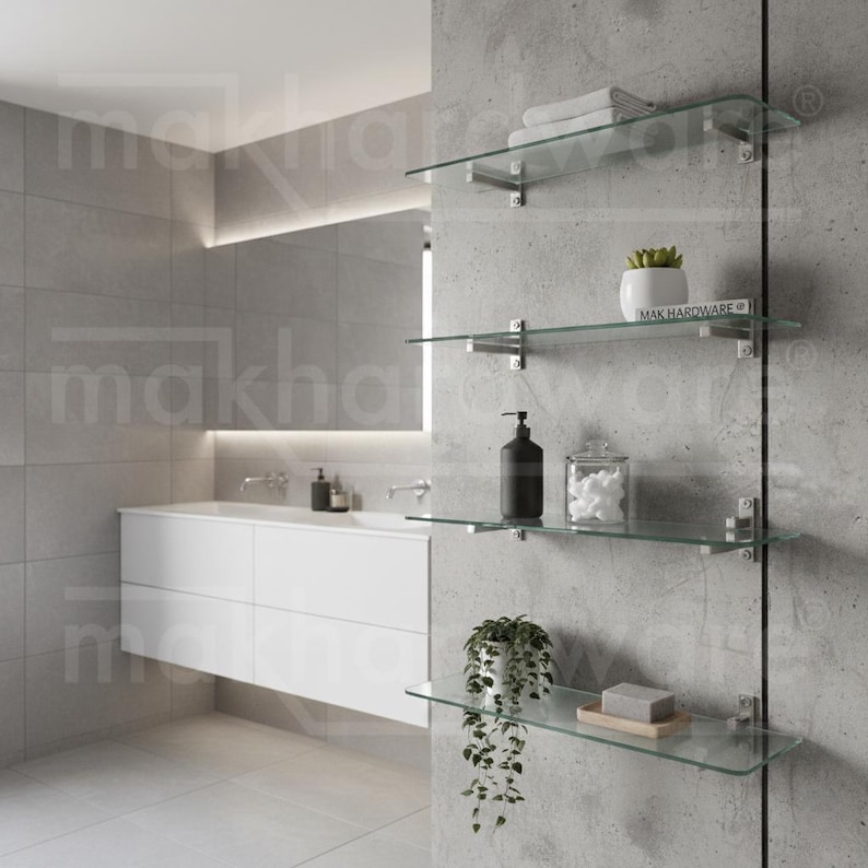 Handmade Stainless Steel F Type Glass Shelf F Bracket Square Adjustable ...