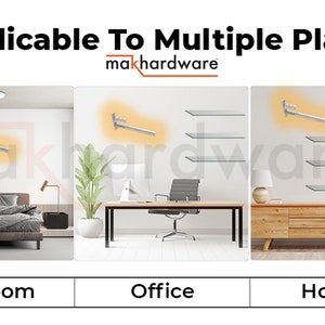 Handmade Stainless Steel F Type Glass Shelf F Bracket Square Adjustable ...