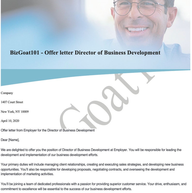 Offer Letter - Director of Business Development - Etsy