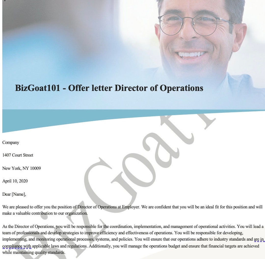 Offer Letter - Director of Operations - Etsy