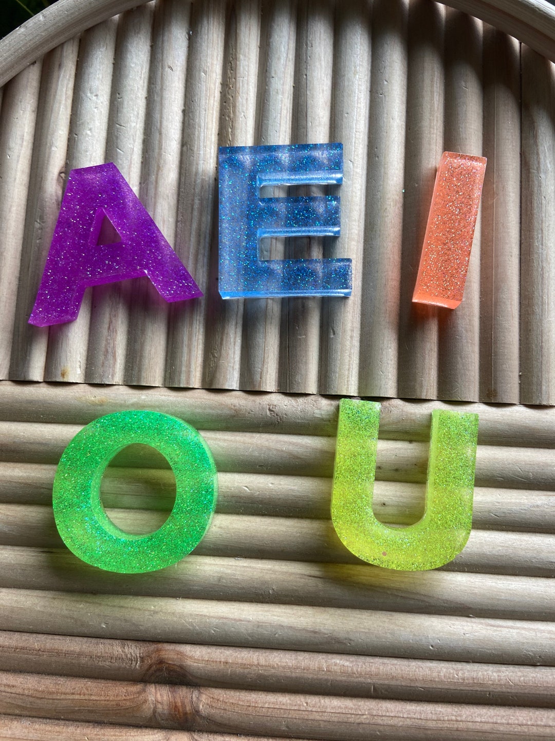 Resin Letter Vowels ADD ON Set of 5 A E I O U Letter Manipulatives ...