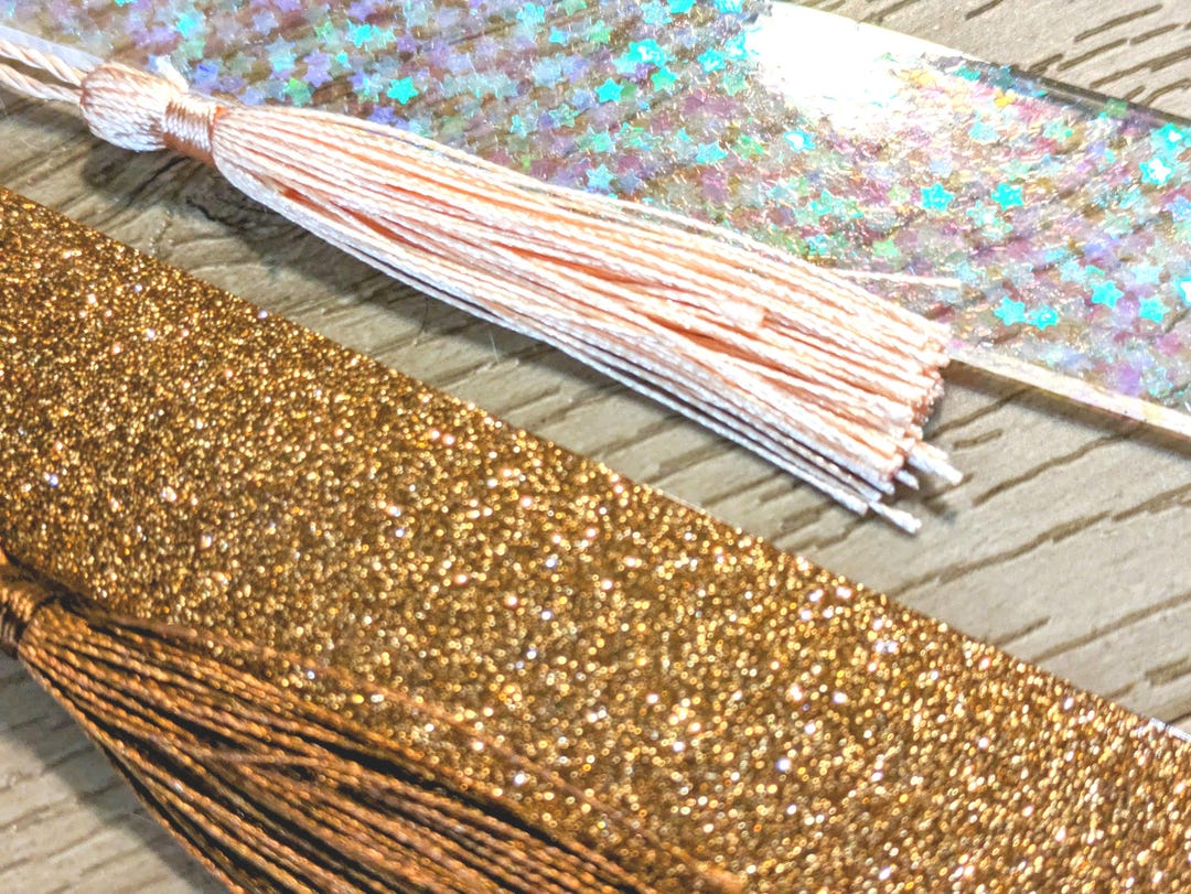 Metallic Bookmarks Rose Gold Silver Stars Gold Hearts Resin Bookmark 5. ...