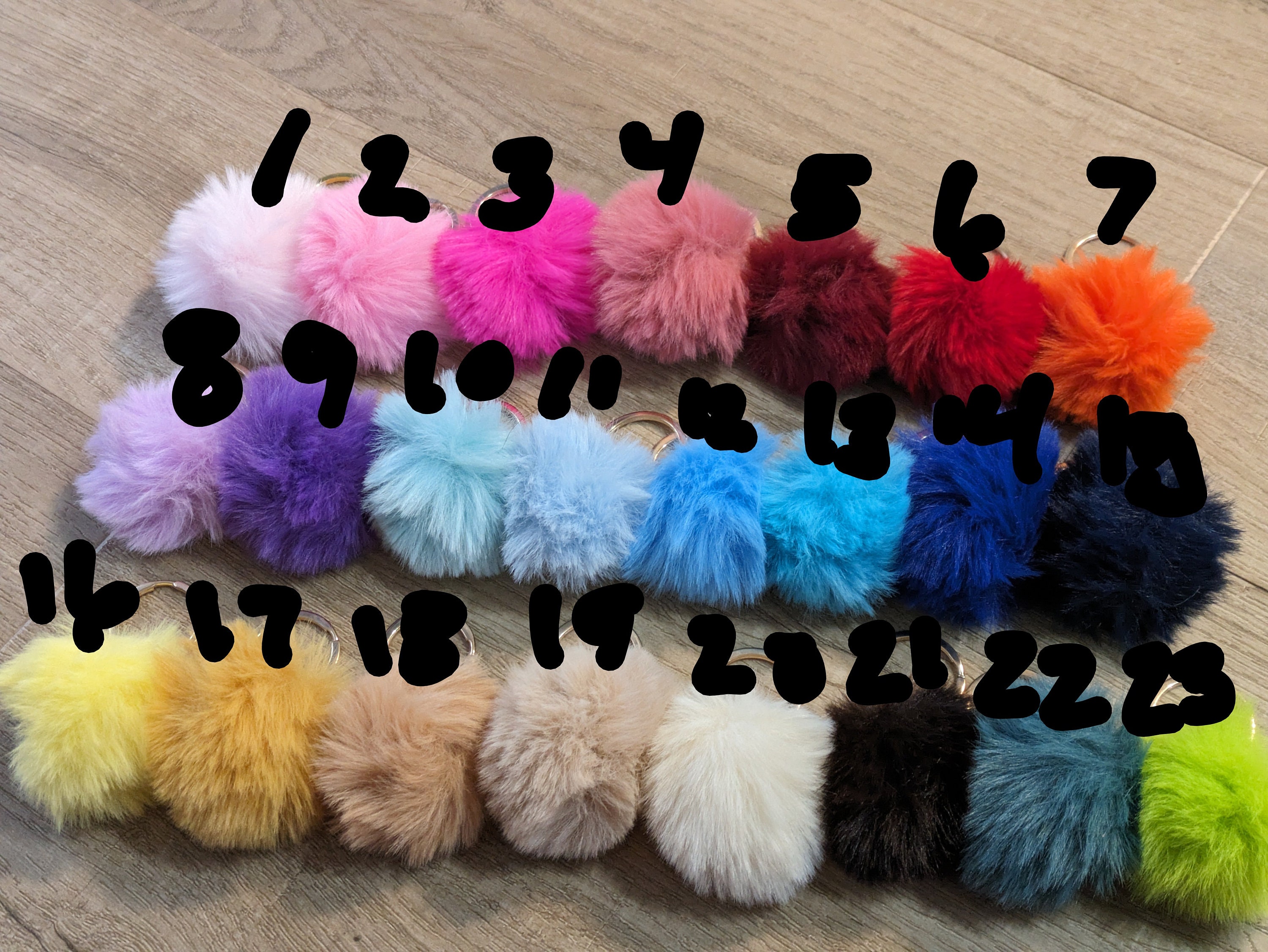 Pom Pom Letter Keychain Fuzzy Letter Keyring Backpack Letter Tag Furry ...