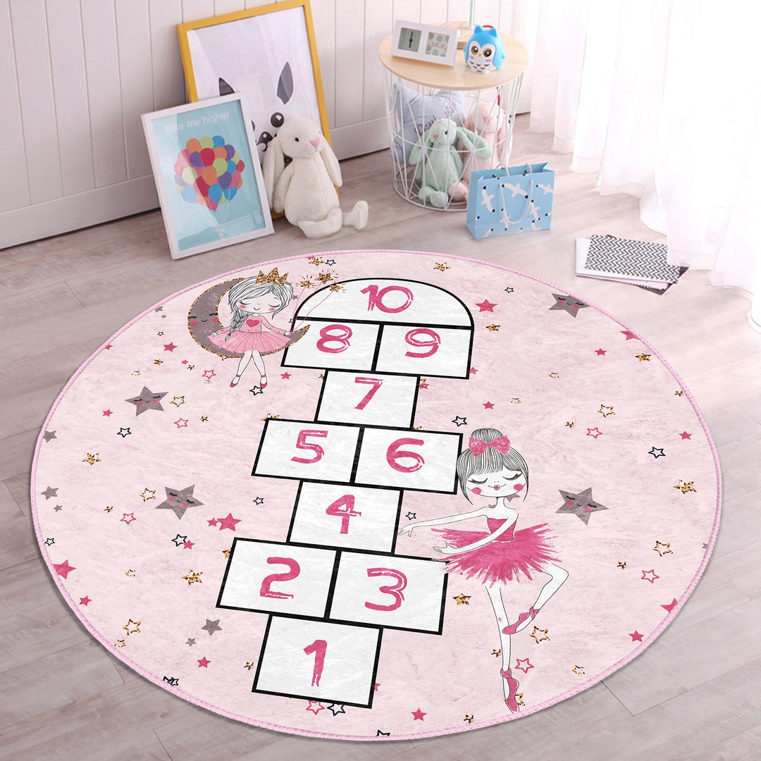 Ballerina Girl Rug|sweet Princess Mat|hopscotch|play Rugs|girl Gift ...