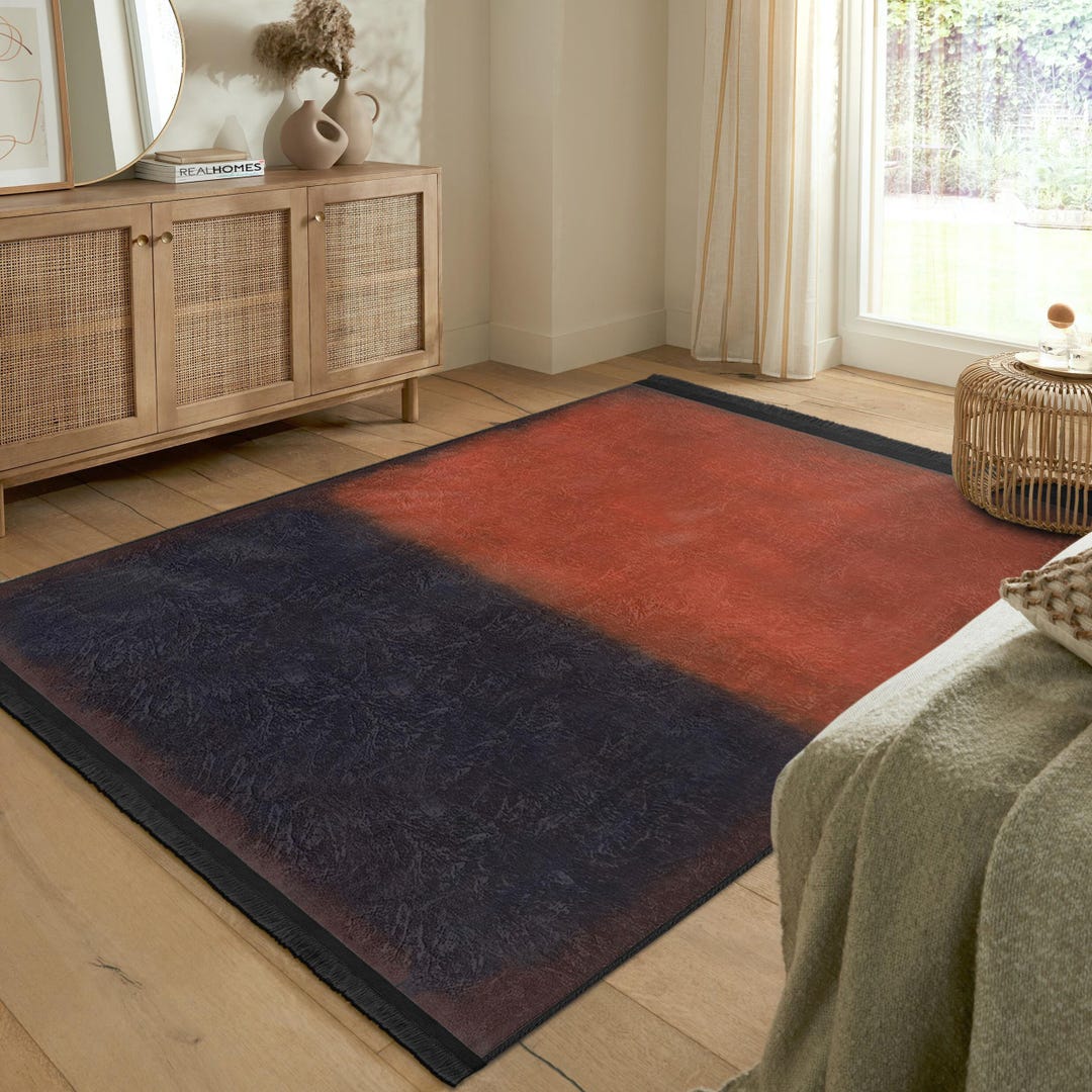 Black and Brown Rug|rothko Rug|modern Art Rugs|washable Rectangle Rug ...